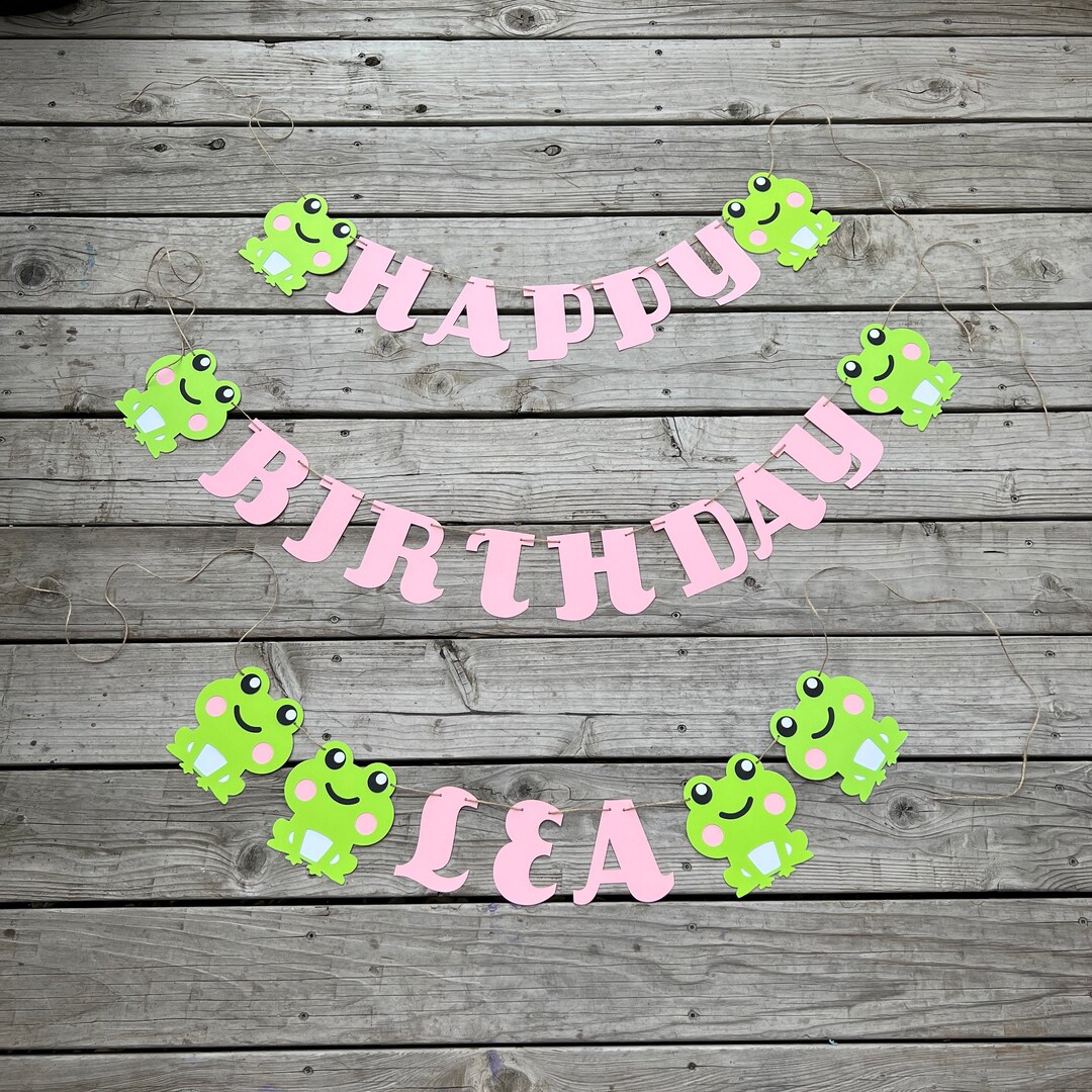 Frog Banner, Frog Birthday Banner, Froggy Banner, First Birthday Banner ...