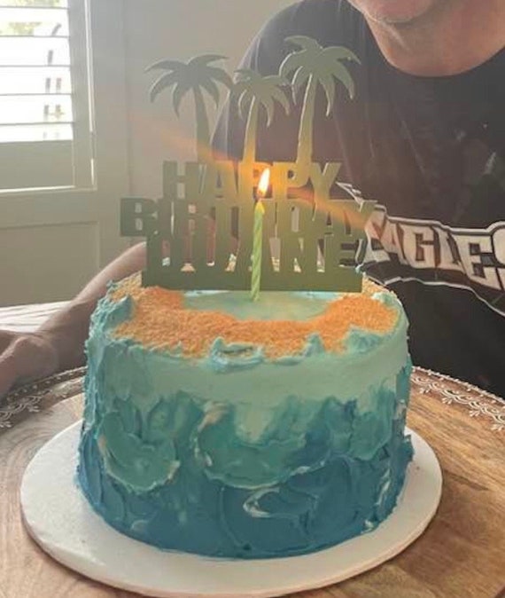 Hawaiian Sunset Cake Birthday Sheet Tropical Cake