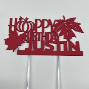 Fall Birthday Cake Topper: Personalized Autumn Decor - Etsy