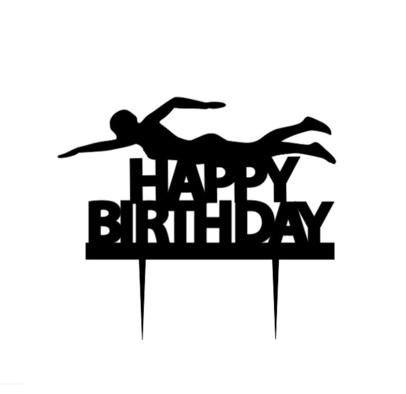 Swimming Cake Topper, Swimming Birthday Cake Topper, Swim Cake Topper ...