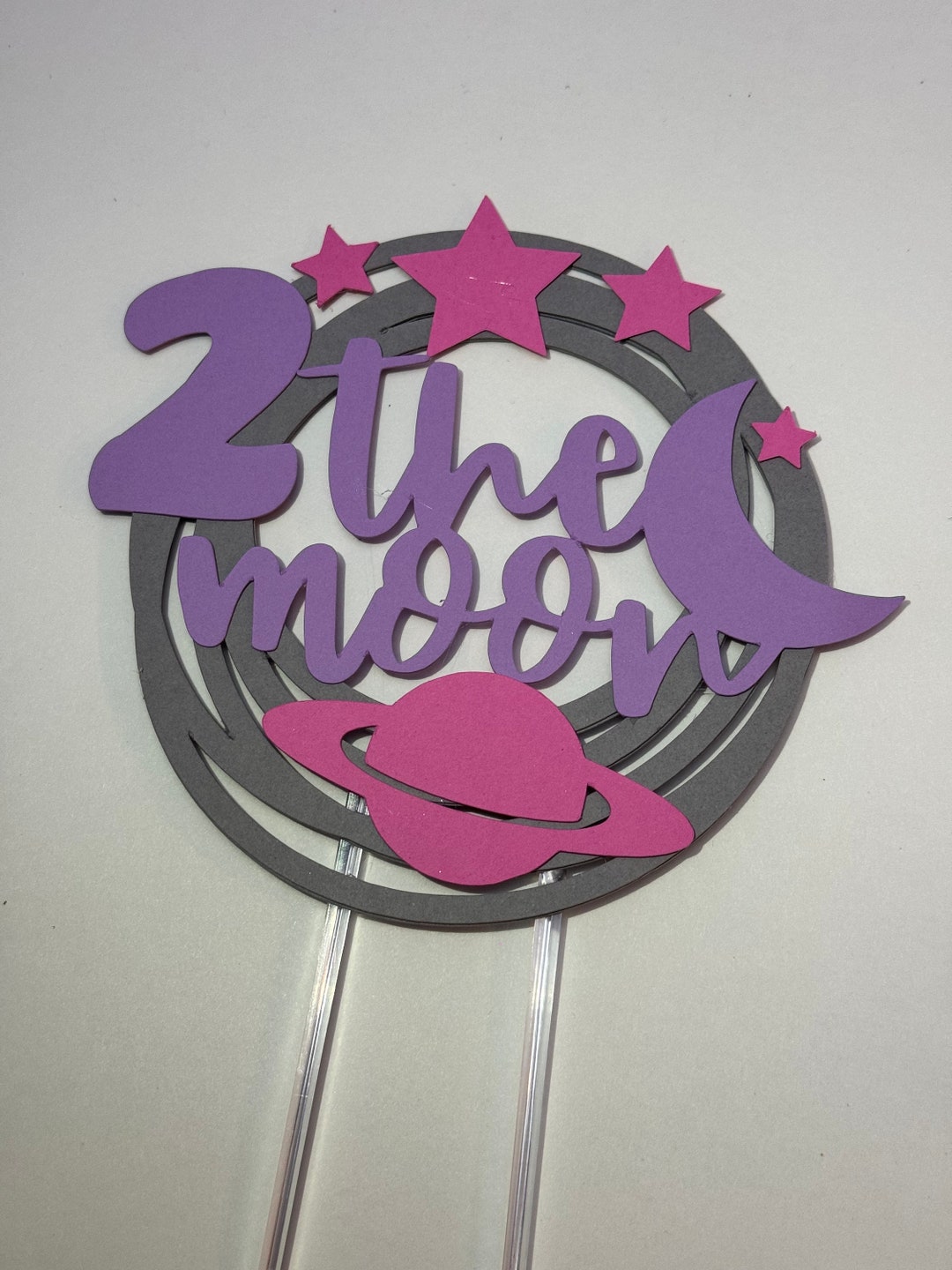 Two the Moon Cake Topper, Two the Moon Topper, 2nd Birthday Cake Topper ...