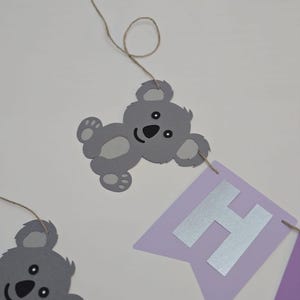 Koala Banner, Koala Birthday Banner, Purple Banner, Holographic Banner ...