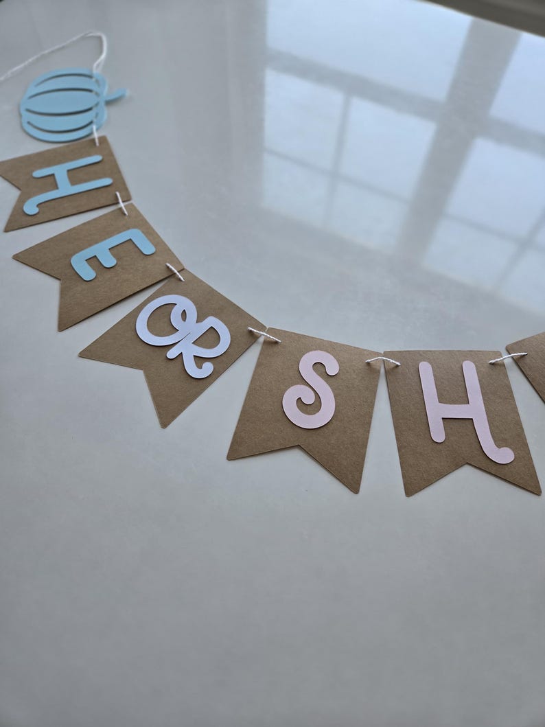 Pumpkin Gender Reveal Banner: He or She, Fall Theme - Etsy