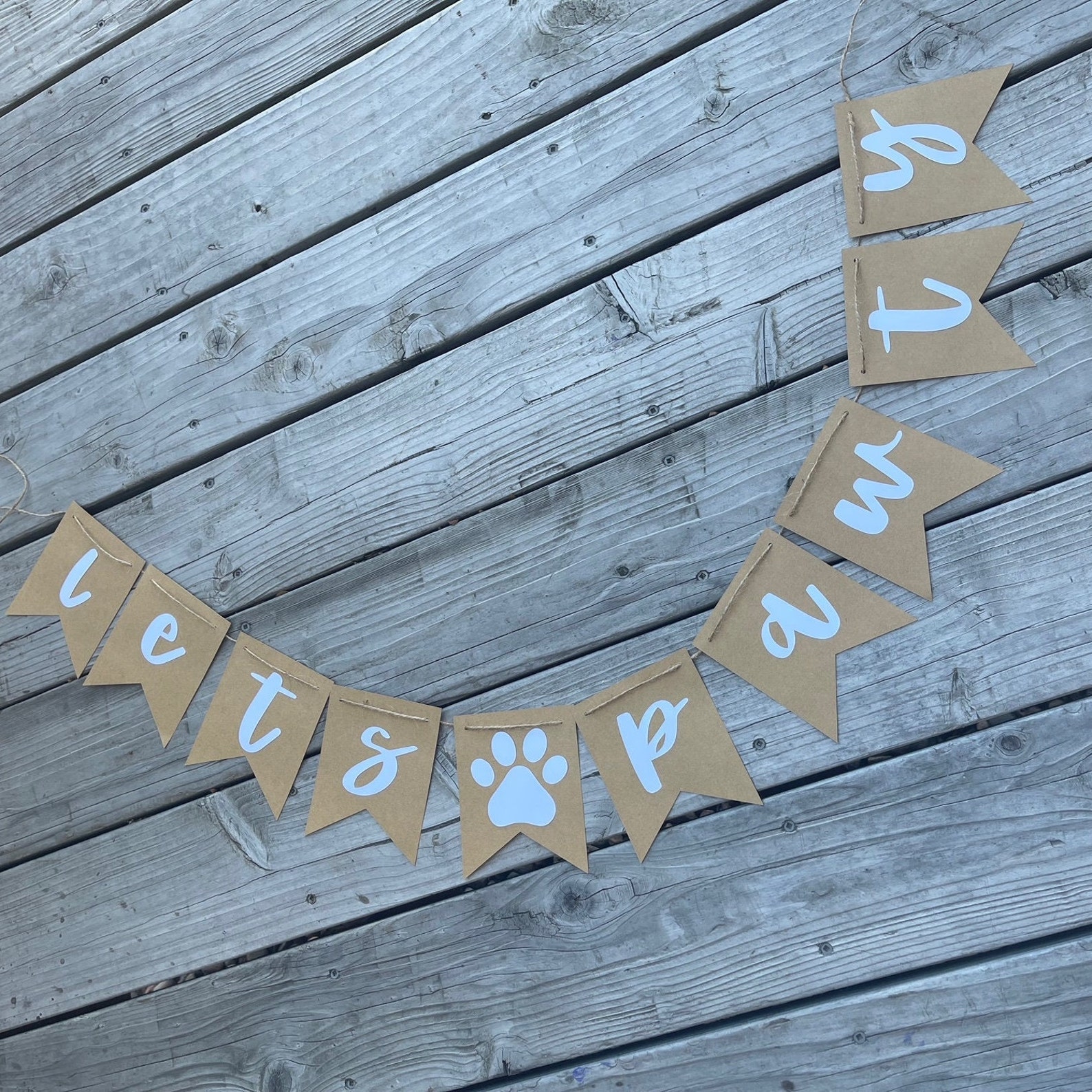 Paw Banner Paw Print Banner Dog Birthday Banner Puppy - Etsy