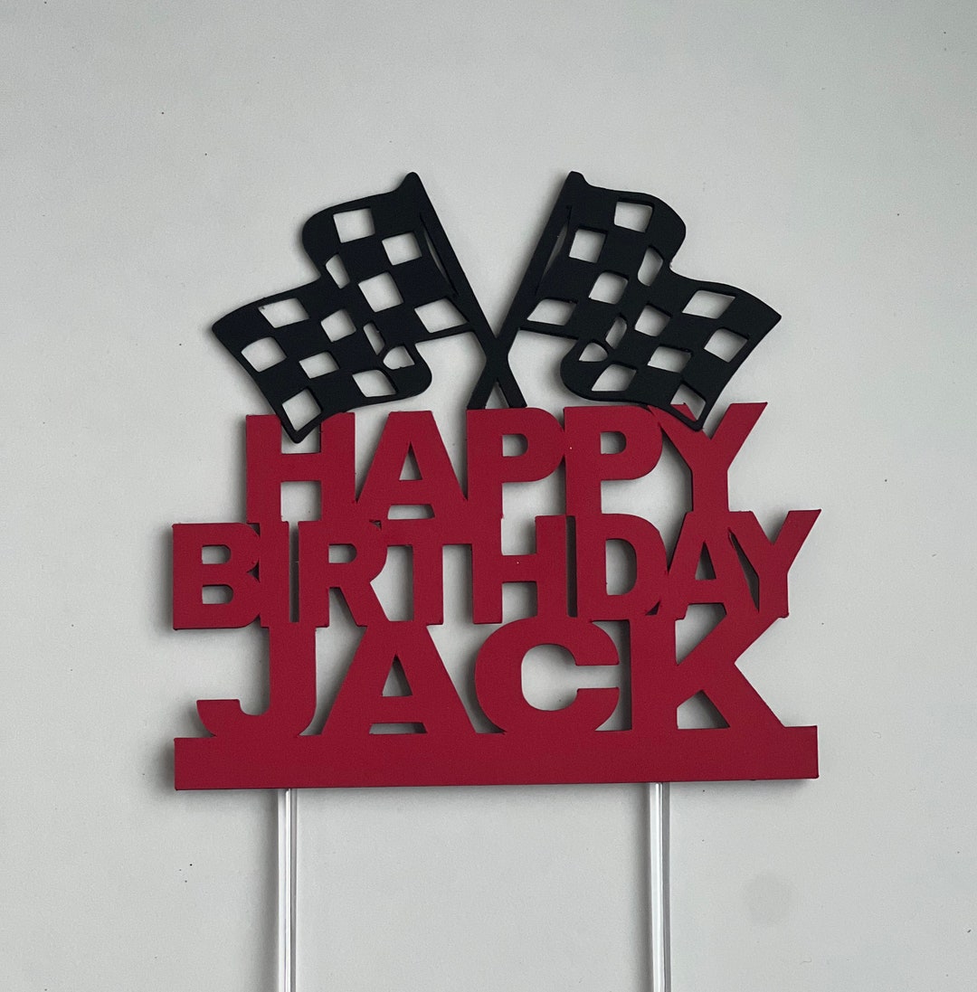 Racing Cake Topper, Racing Flags Cake Topper, Finish Line Cake Topper ...