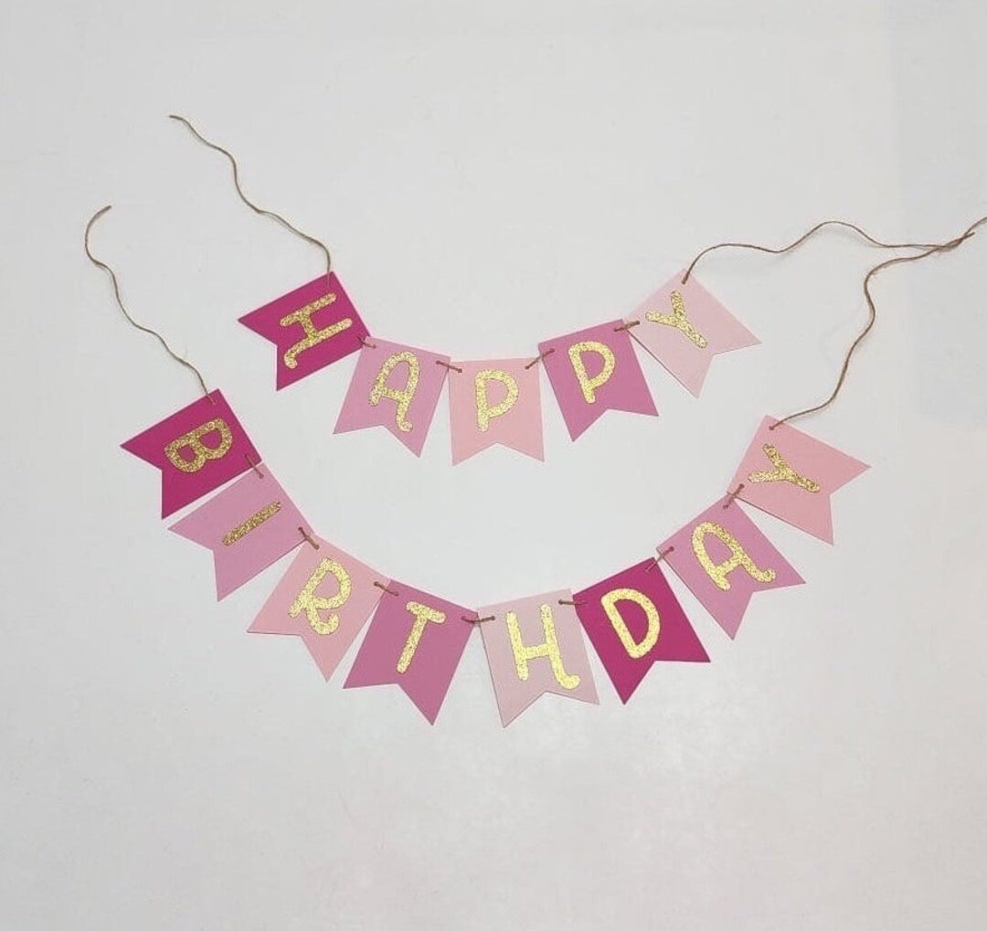 Pink Banner, Hot Pink Banner, Pink Birthday Banner, Custom Pink Banner ...