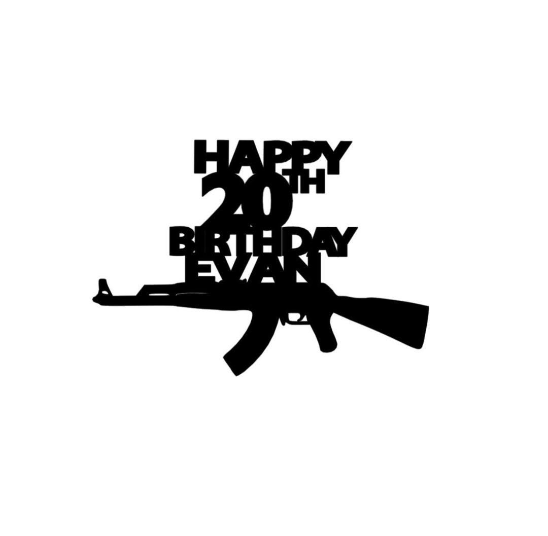 Gun Cake Topper, Gun Lovers Cake Topper, Rifle Cake Topper, Ak 47 Cake ...