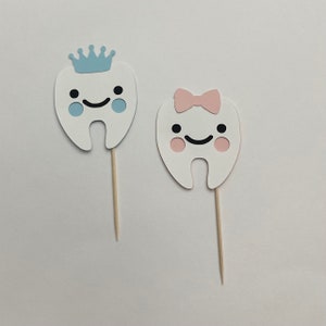 Tooth Cupcake Toppers, First Tooth Cupcake Toppers,dental Cupcake ...
