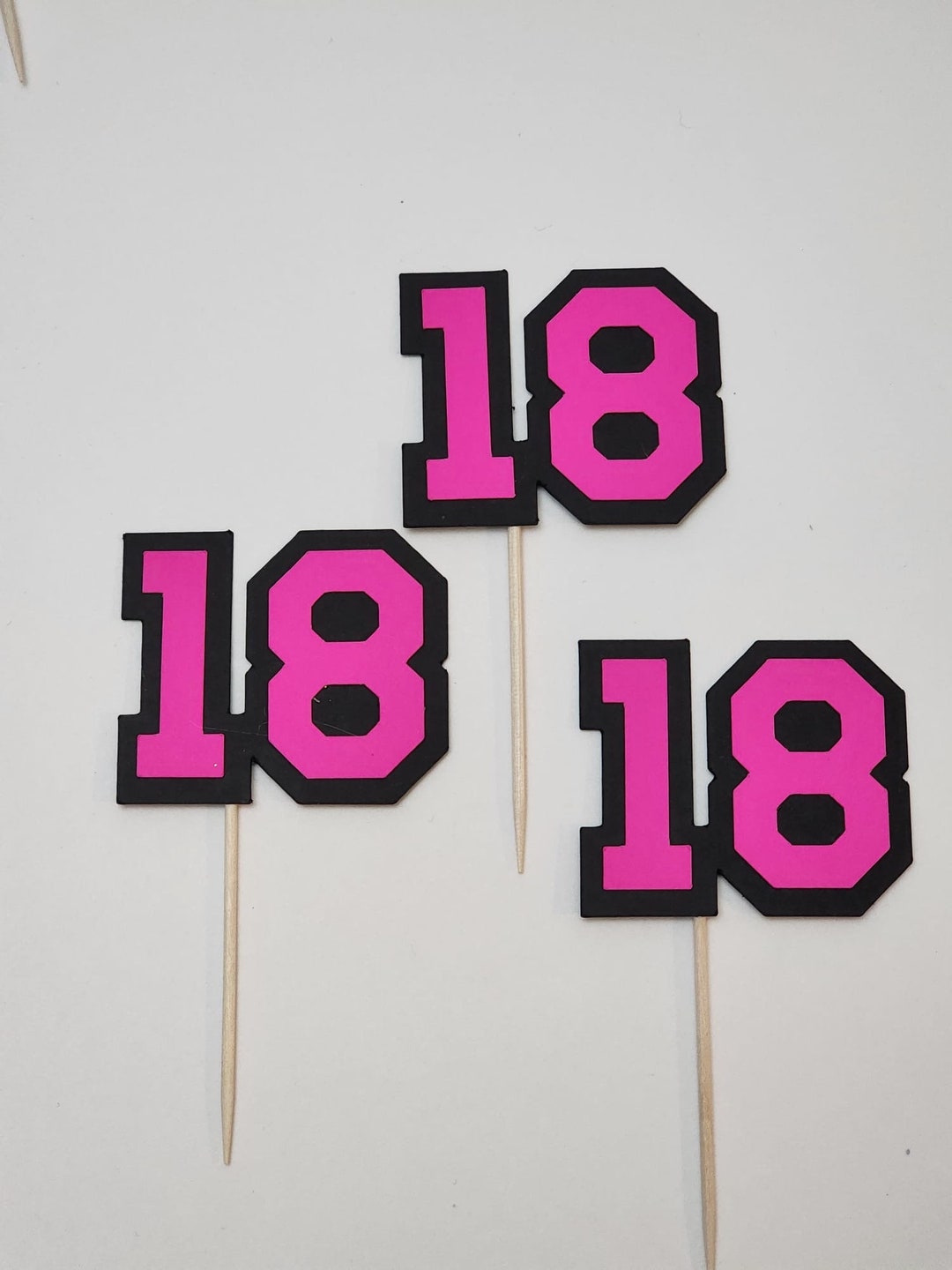 18 Cupcake Topper, Eighteenth Birthday Cupcake Toppers, 18 Toppers ...
