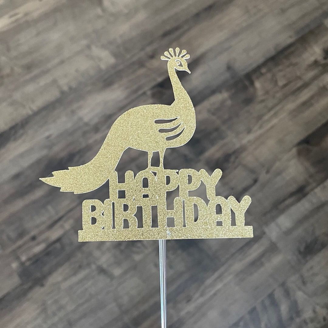 Peacock Cake Topper, Peacock Topper, Peacock Birthday Cake Topper ...