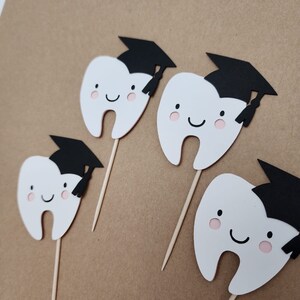 Dental Graduation Cupcake Toppers: Tooth With Graduation Cap, Set of 12 ...