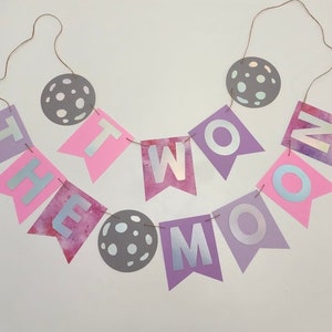 Space Banner, Moon Banner, Two the Moon Banner, Moon Birthday Banner ...