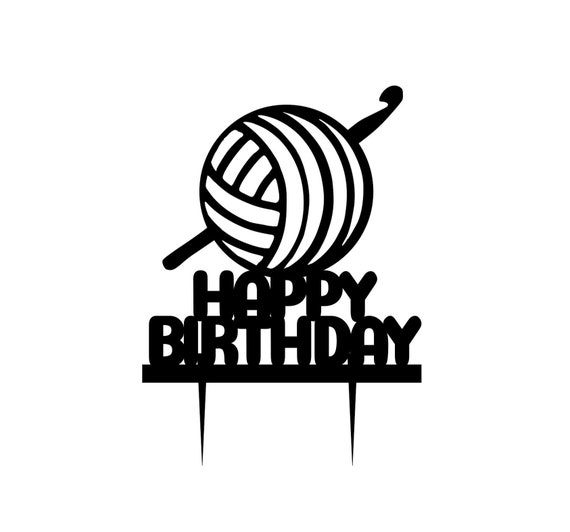 Knitting Cake Topper Crochet Cake Topper Crocheting Cake | Etsy