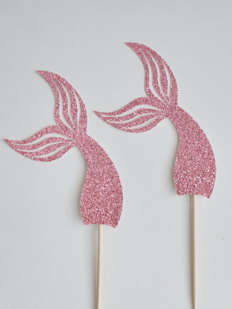 Mermaid Cupcake Toppers Mermaid Tail Toppers Mermaid - Etsy