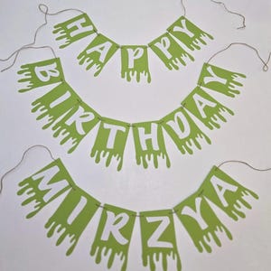 Slime Banner, Slime Birthday Banner, Slime Party Banner, Slime Birthday ...