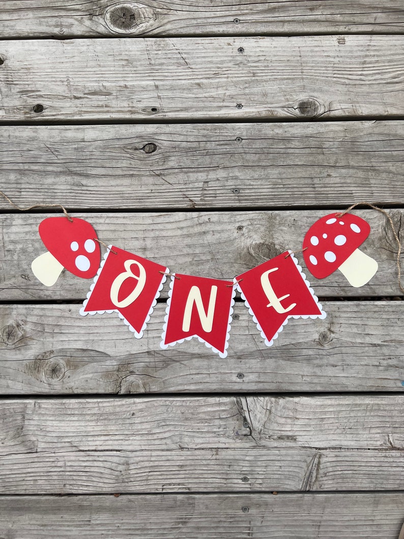 Mushroom Banner Mushroom Birthday Banner Mushroom Party - Etsy