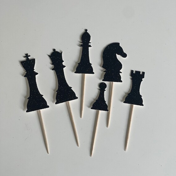 Chess Cupcake Toppers Chess Piece Cupcake Toppers Chess - Etsy
