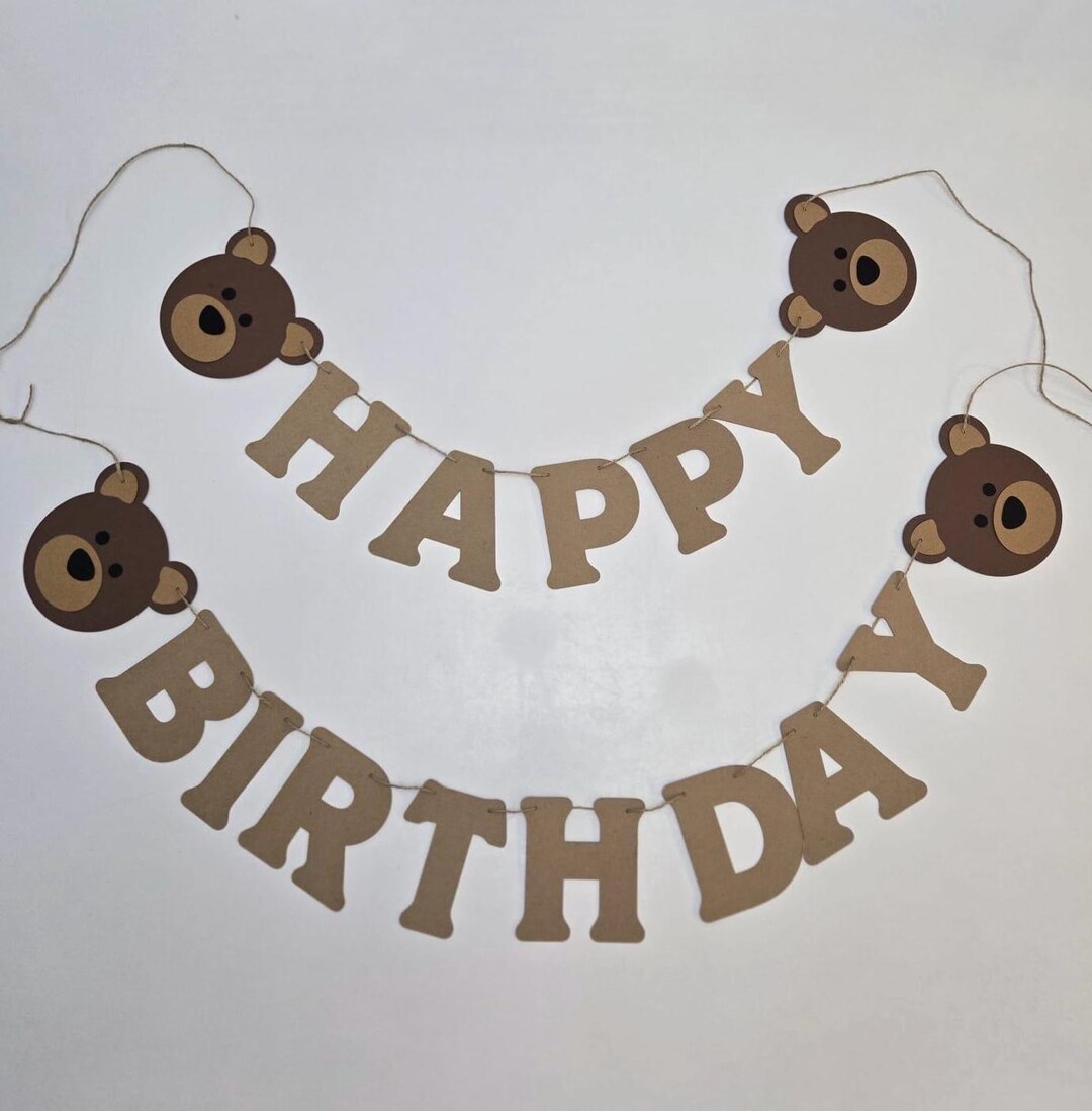 Teddy Bear Birthday Banner: Pre-hung Party Decor - Etsy