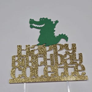 Gator Birthday Cake Topper: Handcrafted Cardstock Alligator - Etsy