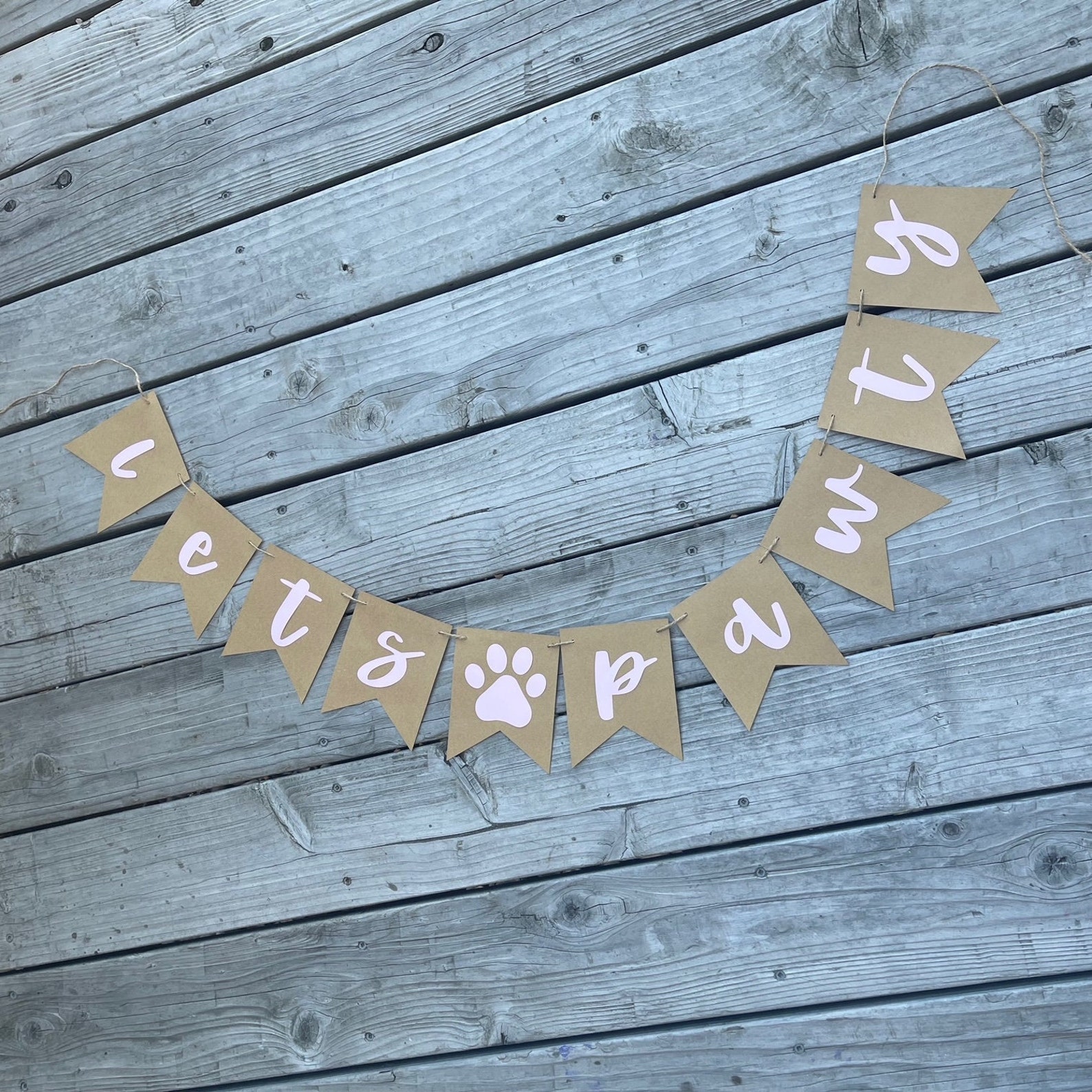 Paw Print Party Banner - Etsy