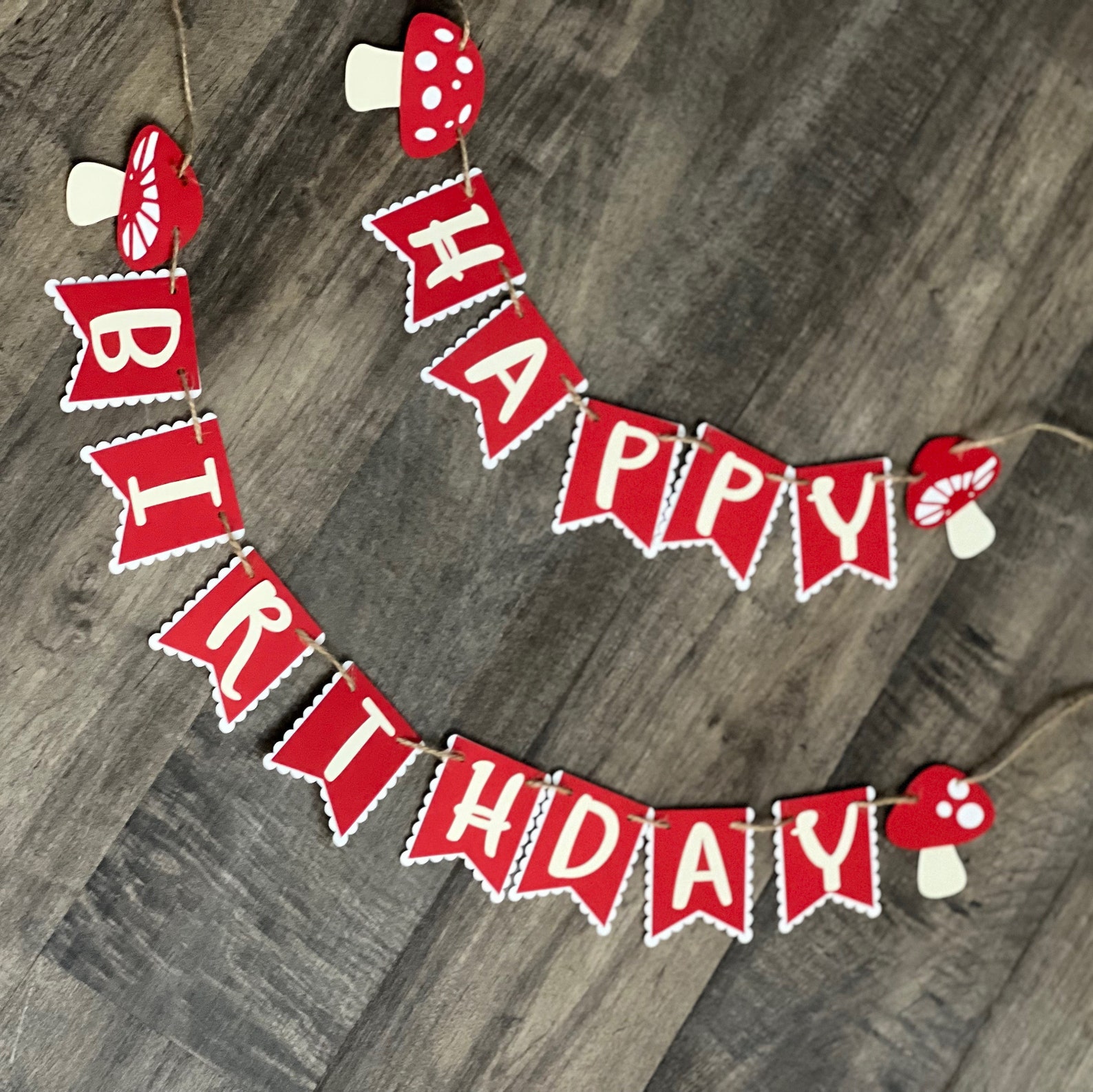 Mushroom Banner Mushroom Birthday Banner Mushroom Party - Etsy