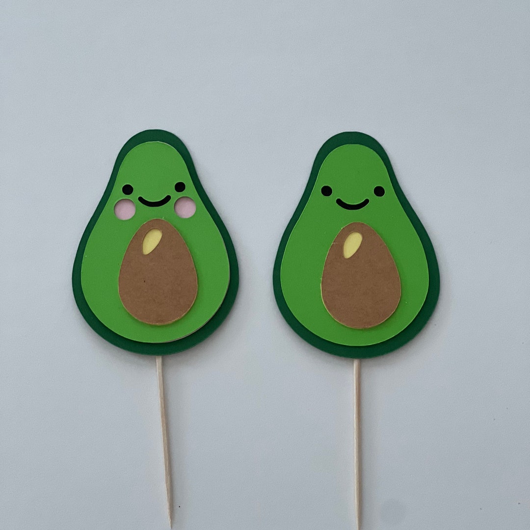 Avocado Gender Reveal Cupcake Toppers: Handcrafted Paper Decorations - Etsy