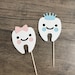 Tooth Cupcake Toppers First Tooth Cupcake Toppersdental - Etsy