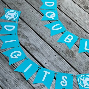Double Digits Banner, Double Digits Birthday Banner, Tenth Birthday ...