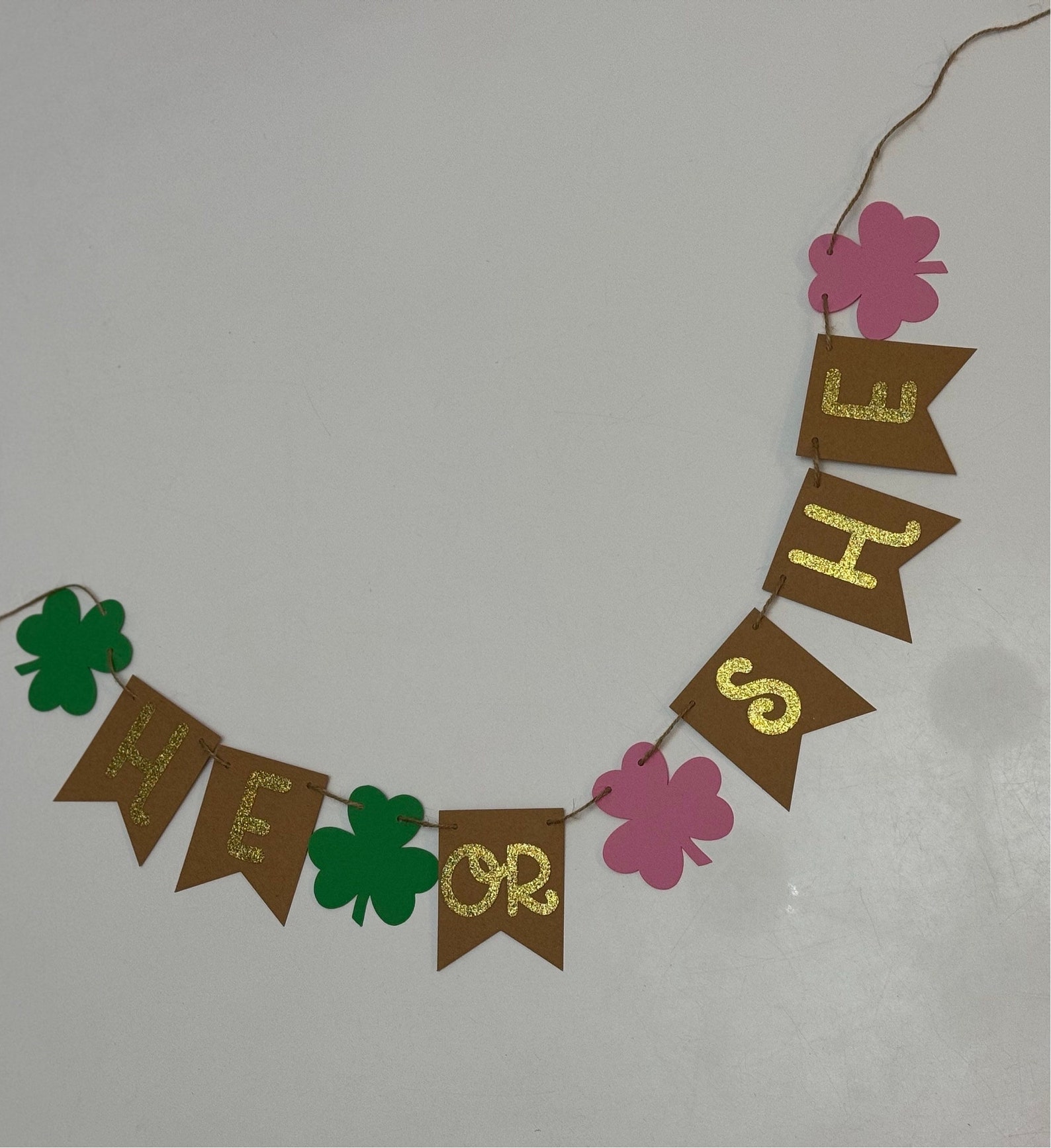 St. Patrick's Gender Reveal Banner: Shamrock or Four Leaf Clover - Etsy