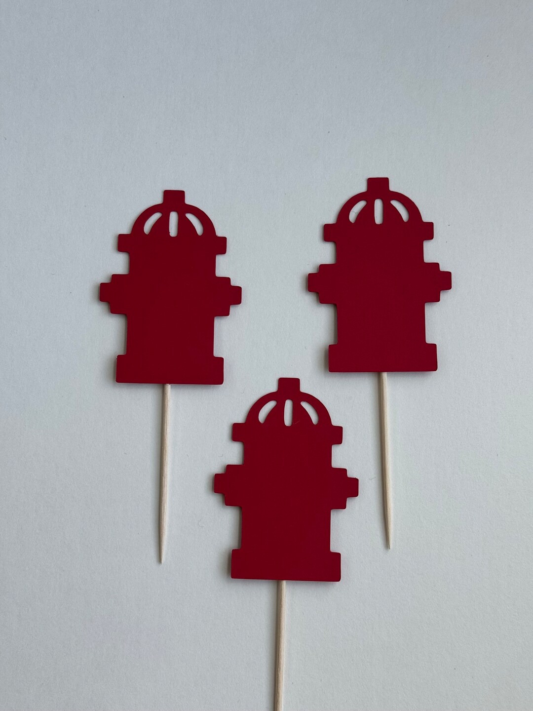 Fire Hydrant Cupcake Toppers: Firefighter Party Decorations (set of 12 ...