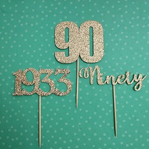 Im 90 Cupcake Toppers, 90th Birthday Cupcake Toppers, Hello 90 Cupcake ...