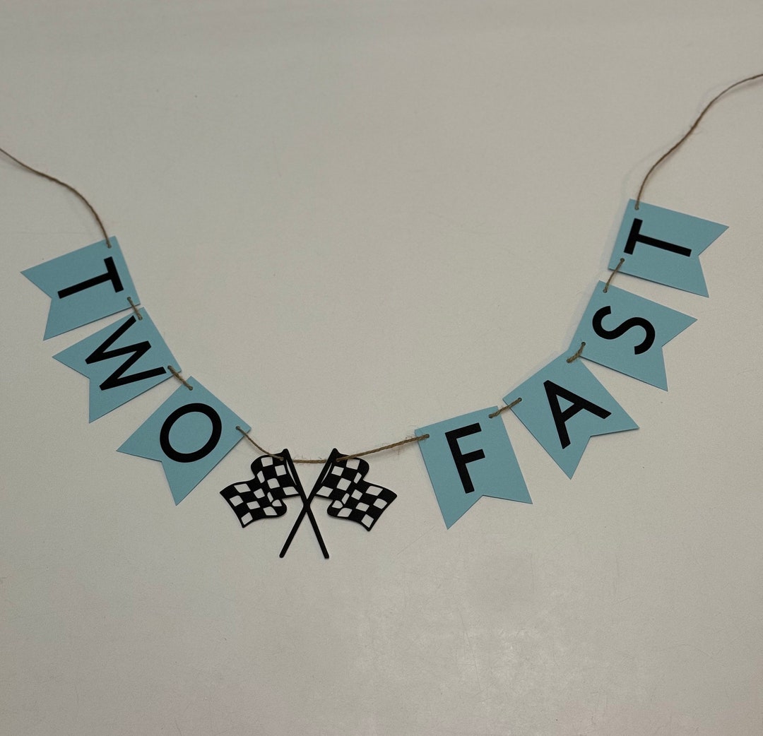 Fast One Banner, Racing Banner, Race Car Birthday Banner, Two Fast ...
