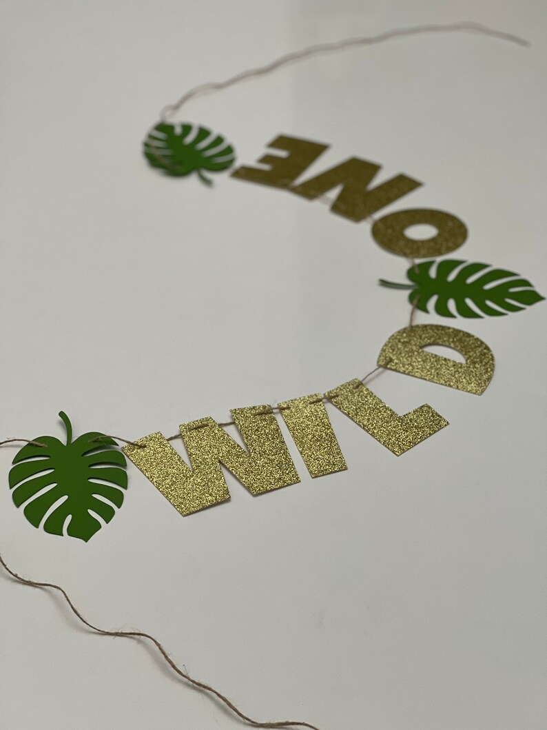 Jungle Banner Wild One Banner Leaf Banner Jungle Custom - Etsy