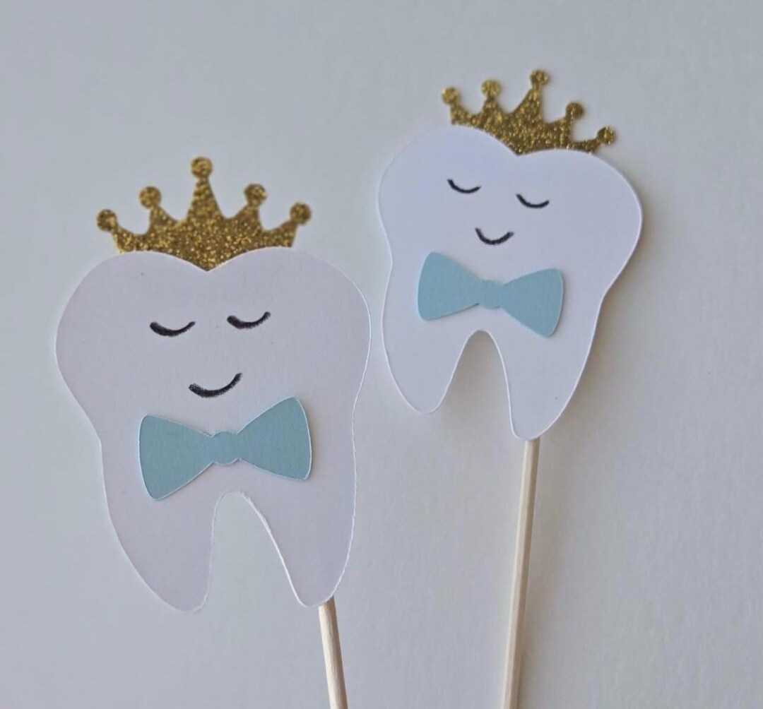 Tooth Cupcake Toppers, First Tooth Cupcake Toppers,dental Cupcake ...