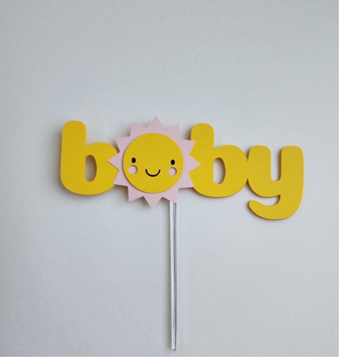 Sunshine Baby Shower Cake Topper: Yellow Sun, Customizable Colors - Etsy
