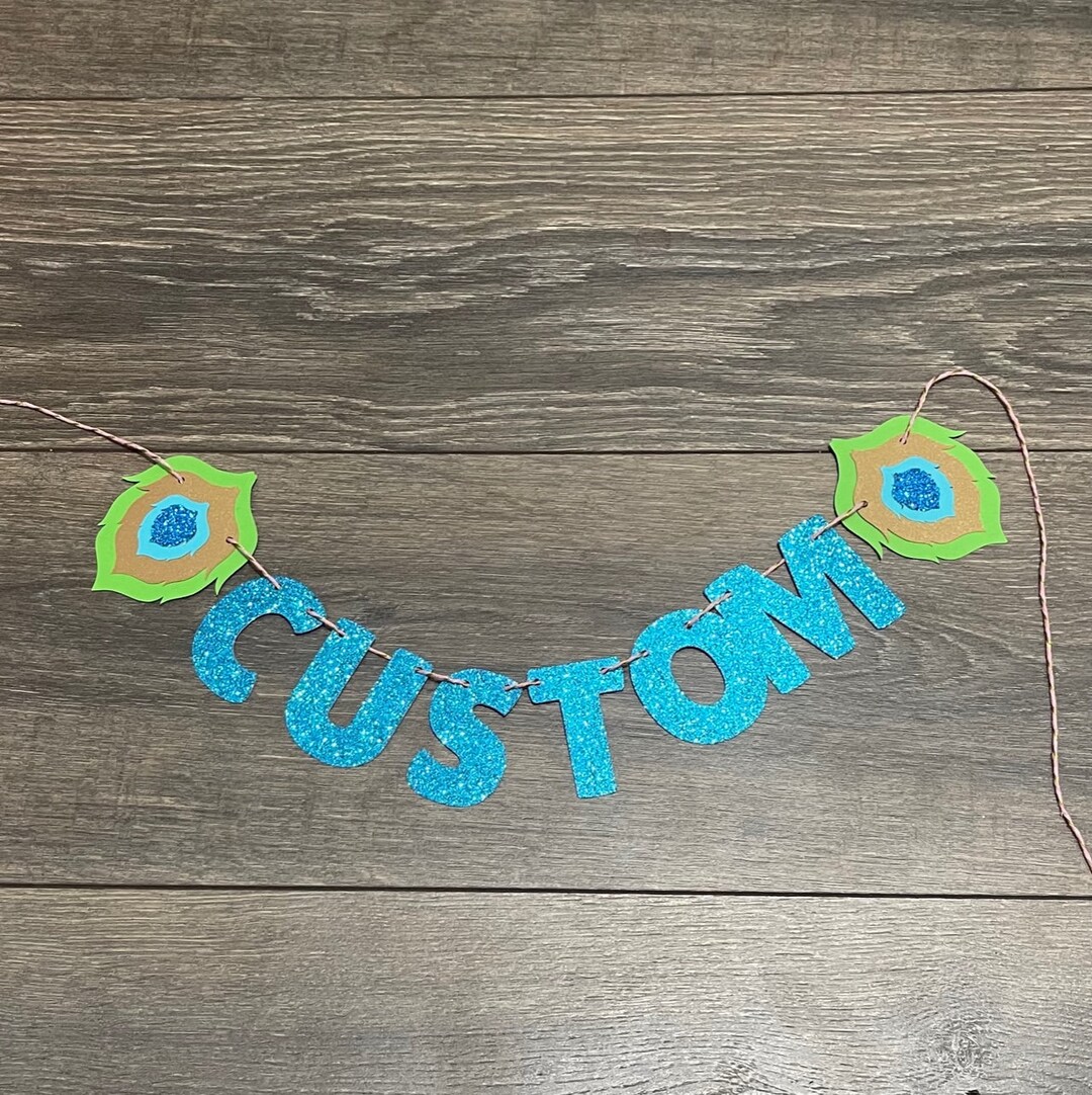 Peacock Banner, Peacock Birthday Banner, Peacock Party Decorations ...