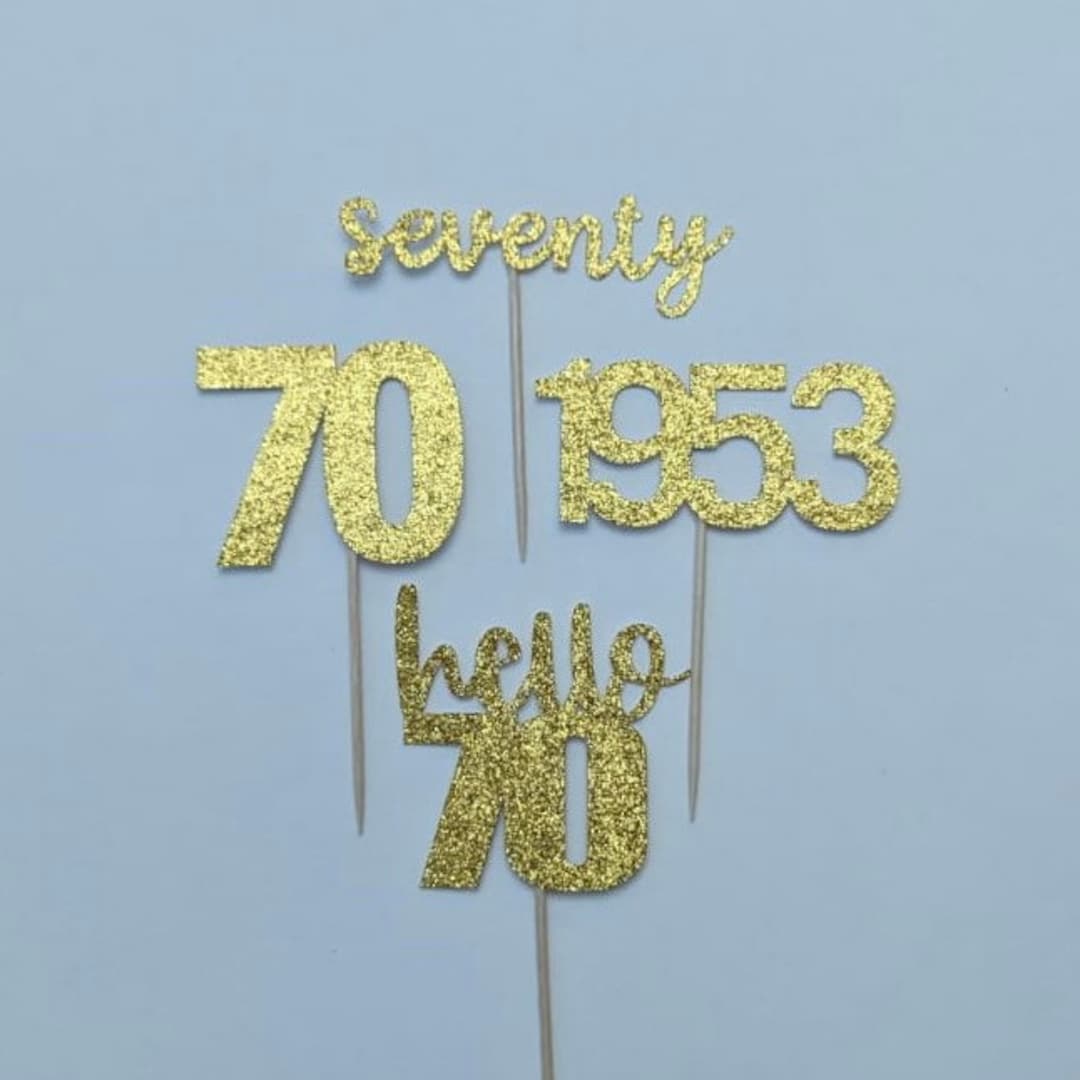 Im 70 Cupcake Toppers 70th Birthday Cupcake Toppers Hello 70 Etsy