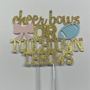 Football Gender Reveal Cake Topper, Cheerleader Gender Reveal Cake ...