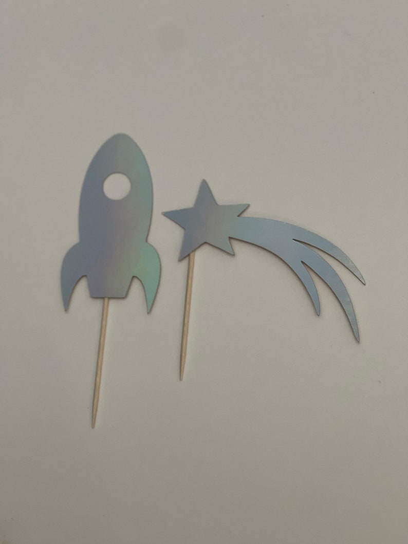 Space Cupcake Toppers: Rocket, Astronaut, Star - Set of 12 - Etsy