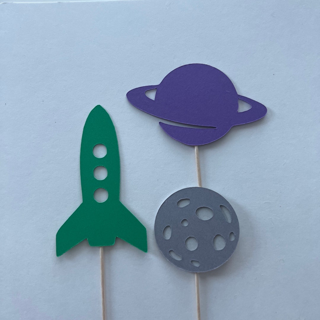 Space Cupcake Toppers, Outer Space Cupcake Toppers, Space Themed ...