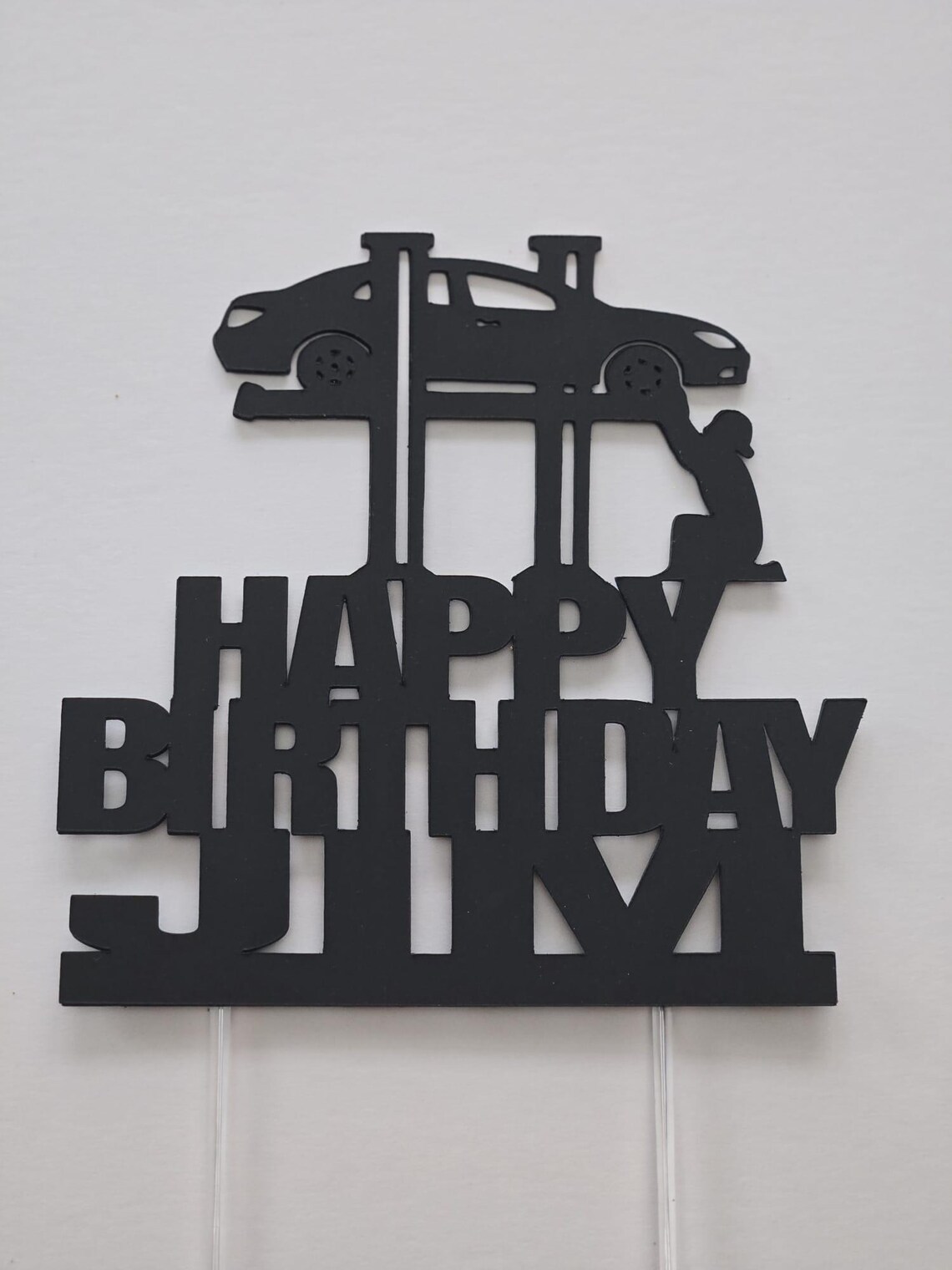 Mechanic Birthday Cake Topper: Car Lift Silhouette - Etsy