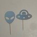 Alien Cupcake Toppers, Alien Toppers, Extraterrestrial Cupcake Topper ...