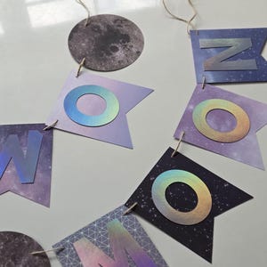 Space Banner, Moon Banner, Two the Moon Banner, Moon Birthday Banner ...