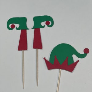 Elf Cupcake Toppers, Elf Toppers, Christmas Elf Cupcake Toppers ...