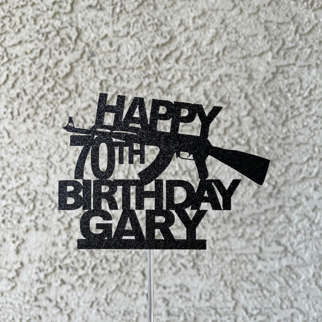 Gun Cake Topper, Gun Lovers Cake Topper, Rifle Cake Topper, Ak 47 Cake ...