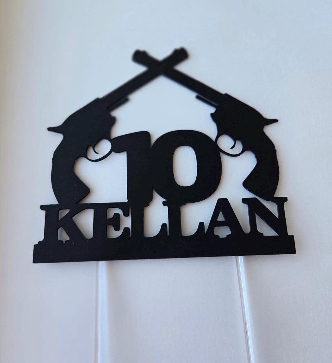 Gun Cake Topper, Pistol Silhouette, Gun Lover Party Decor - Etsy