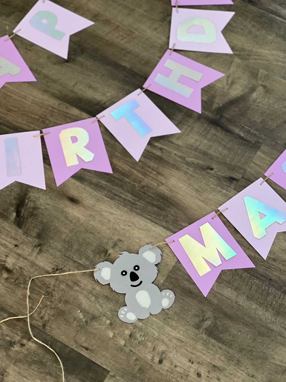 Koala Banner Koala Birthday Banner Purple Banner - Etsy