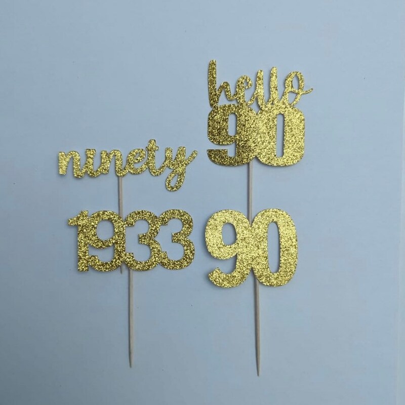 Ninety Cake Topper - Etsy