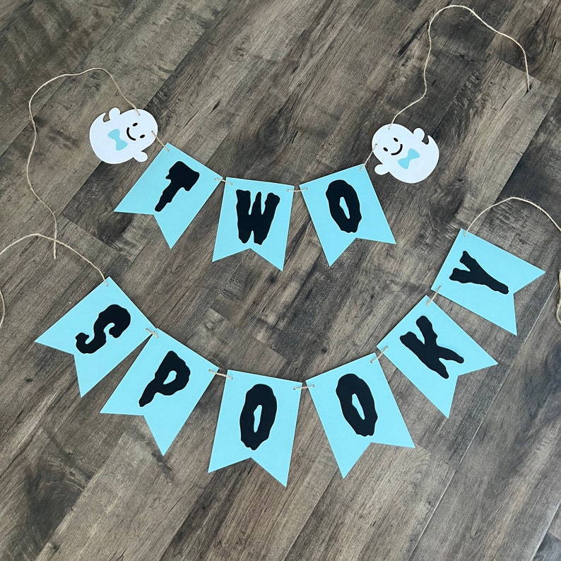 Two Spooky Birthday Banner: Ghost Party Decor - Etsy