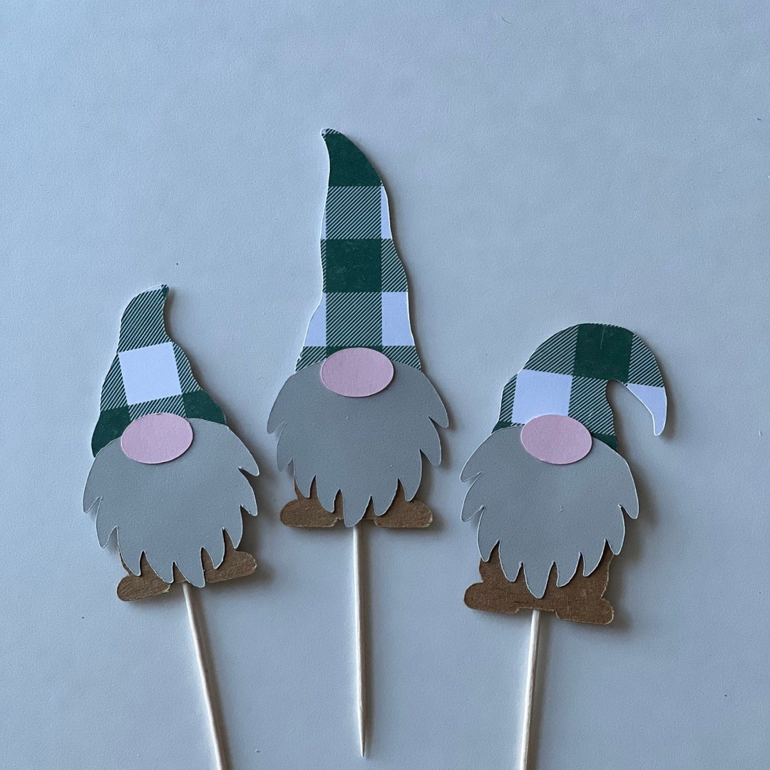 Gnome Cupcake Toppers, Gnome Toppers, Christmas Cupcake Toppers ...